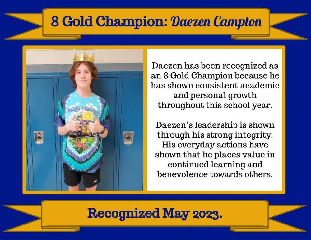 8 Gold Champions | Mattoon Middle School